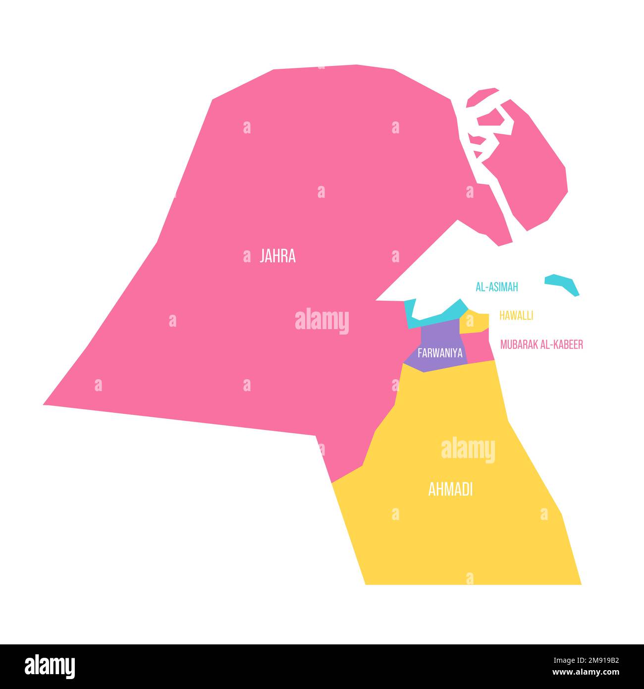 Kuwait political map of administrative divisions - governorates ...