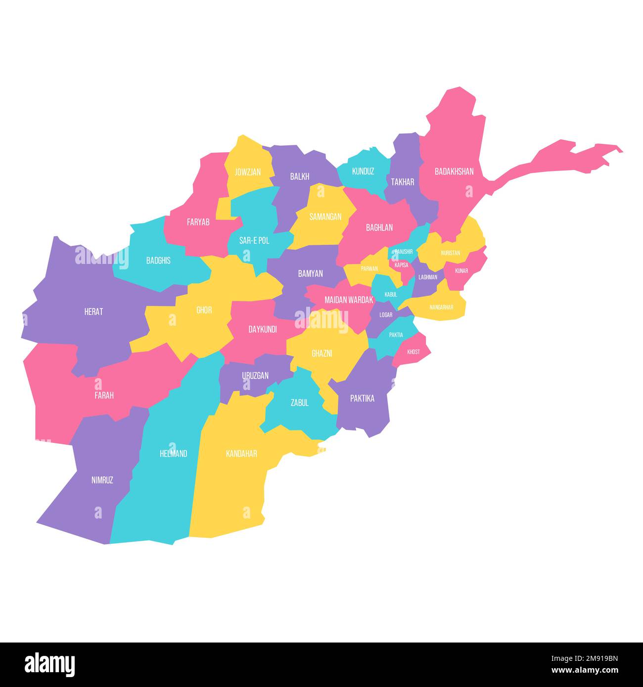 Afghanistan political map of administrative divisions - provinces ...