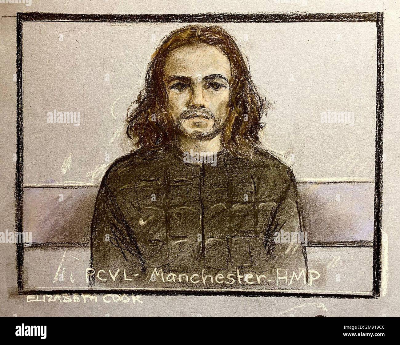 Court artist sketch by Elizabeth Cook of Connor Chapman, 22, at ...