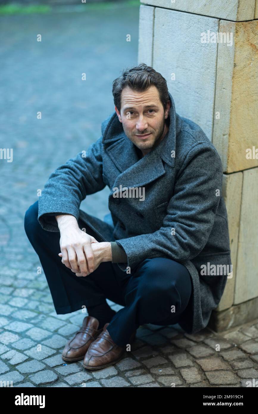 PRODUCTION - 16 January 2023, Hessen, Frankfurt/Main: Actor David Rott ...