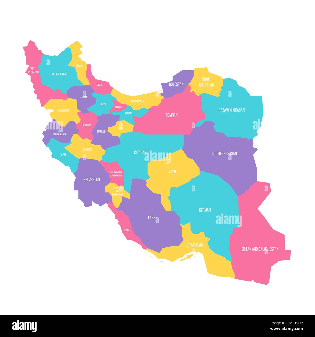 Iran political map of administrative divisions - provinces. Colorful ...