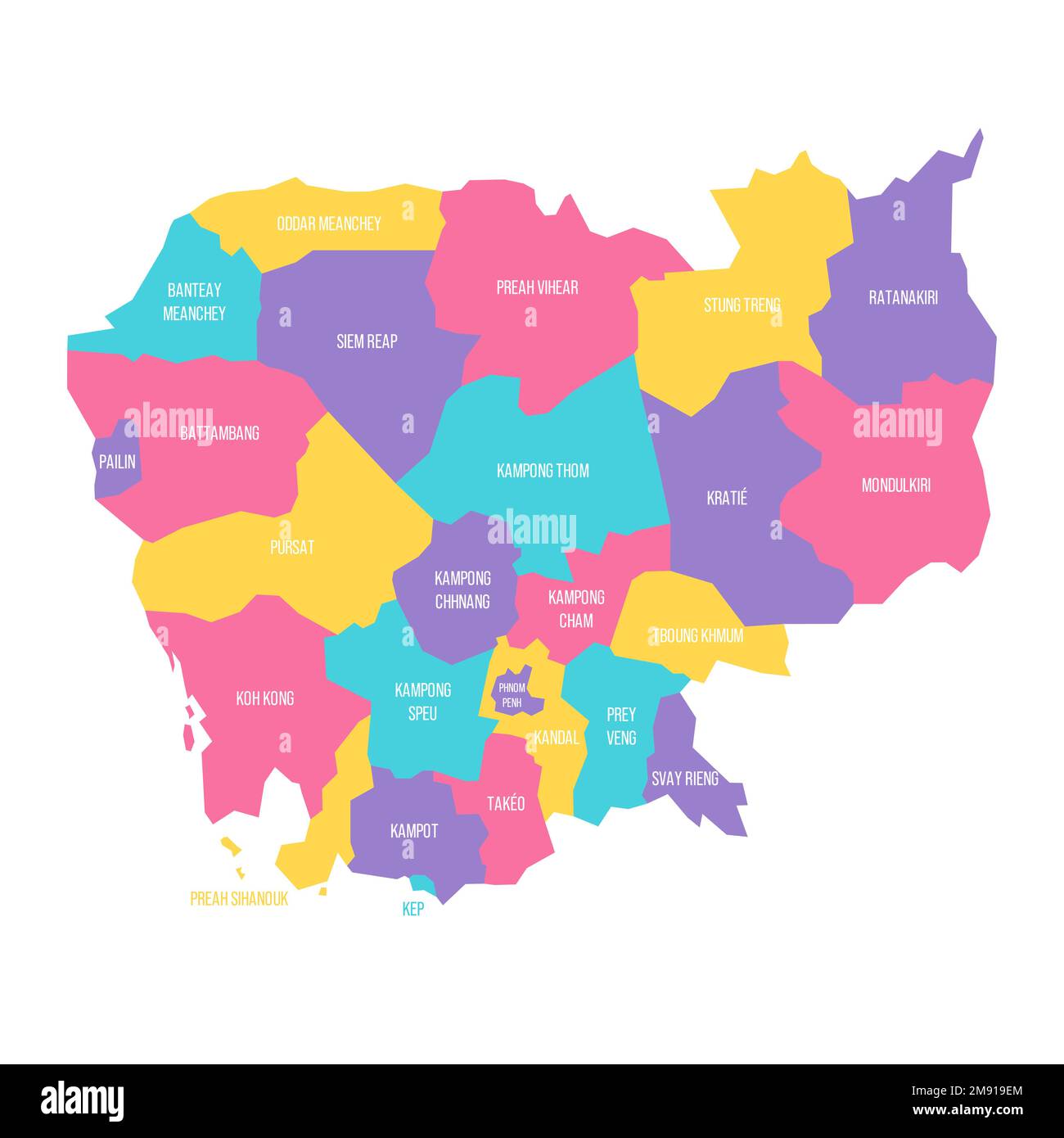 Cambodia political map of administrative divisions - provinces and ...
