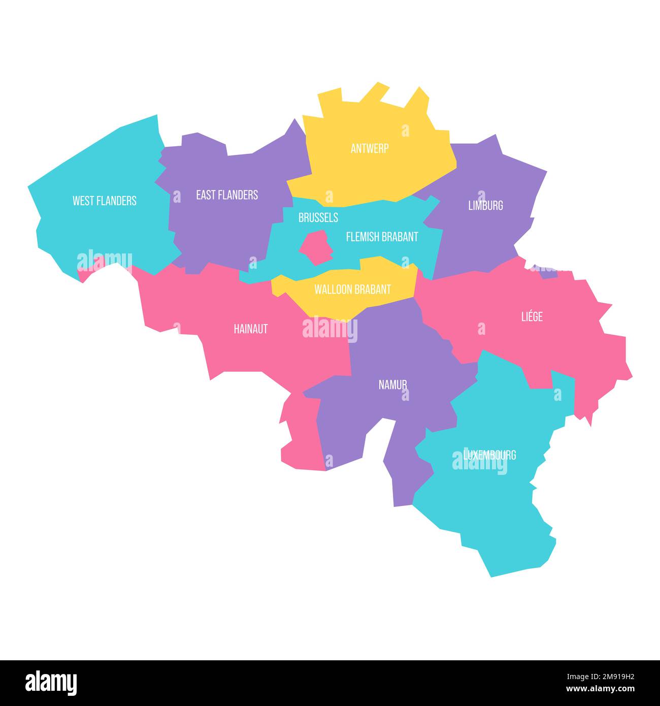 Belgium political map of administrative divisions - provinces. Colorful ...