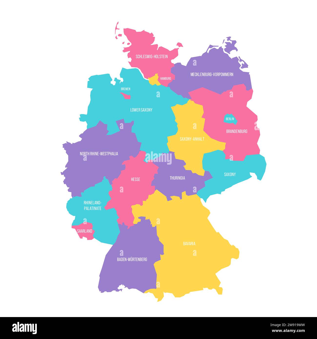 Germany political map of administrative divisions - federal states ...