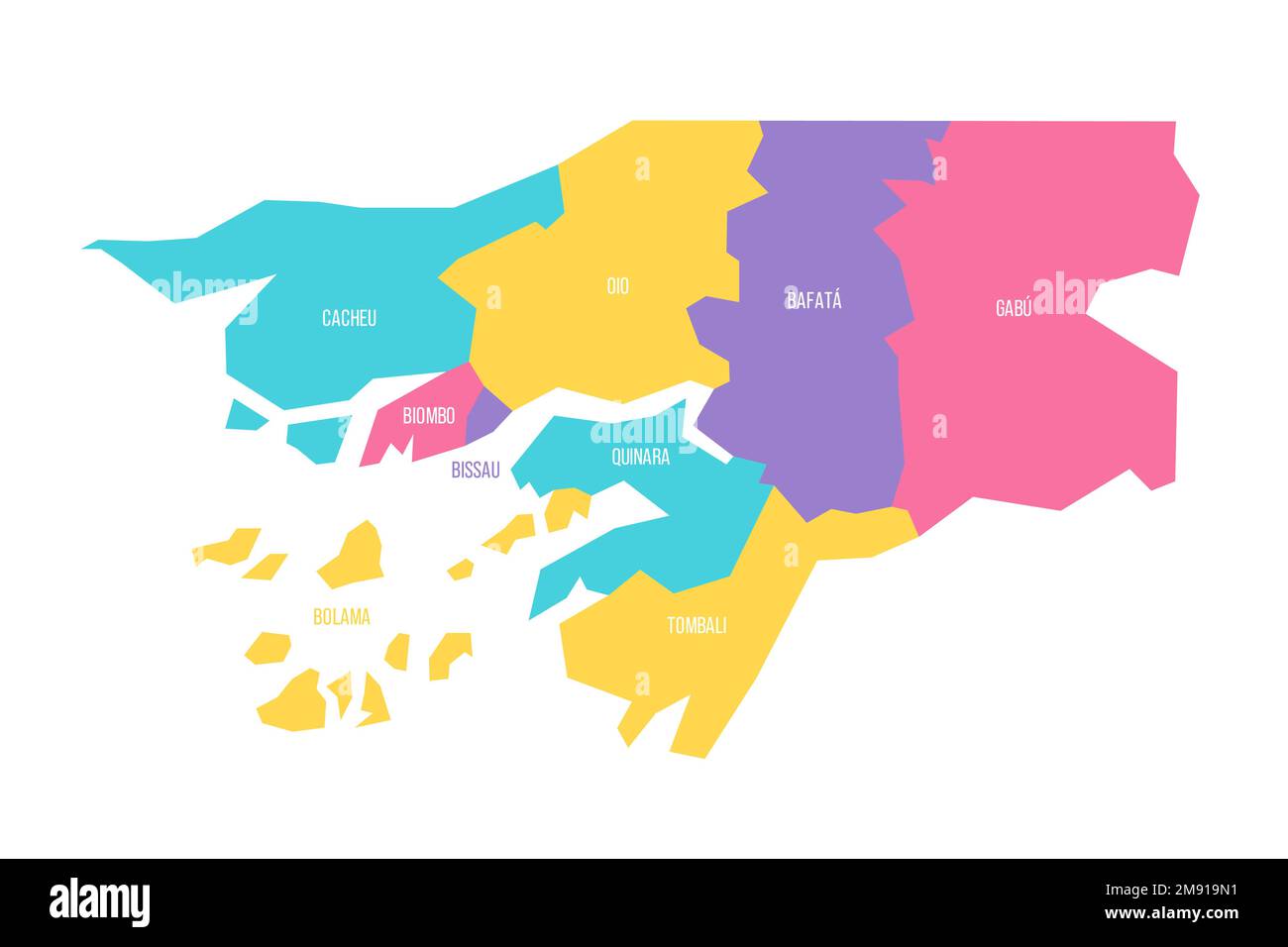 Guinea-Bissau political map of administrative divisions - regions and ...