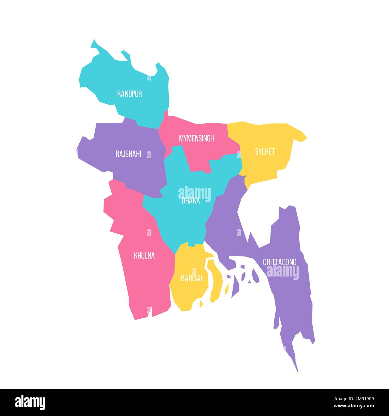 Bangladesh political map of administrative divisions - divisions ...