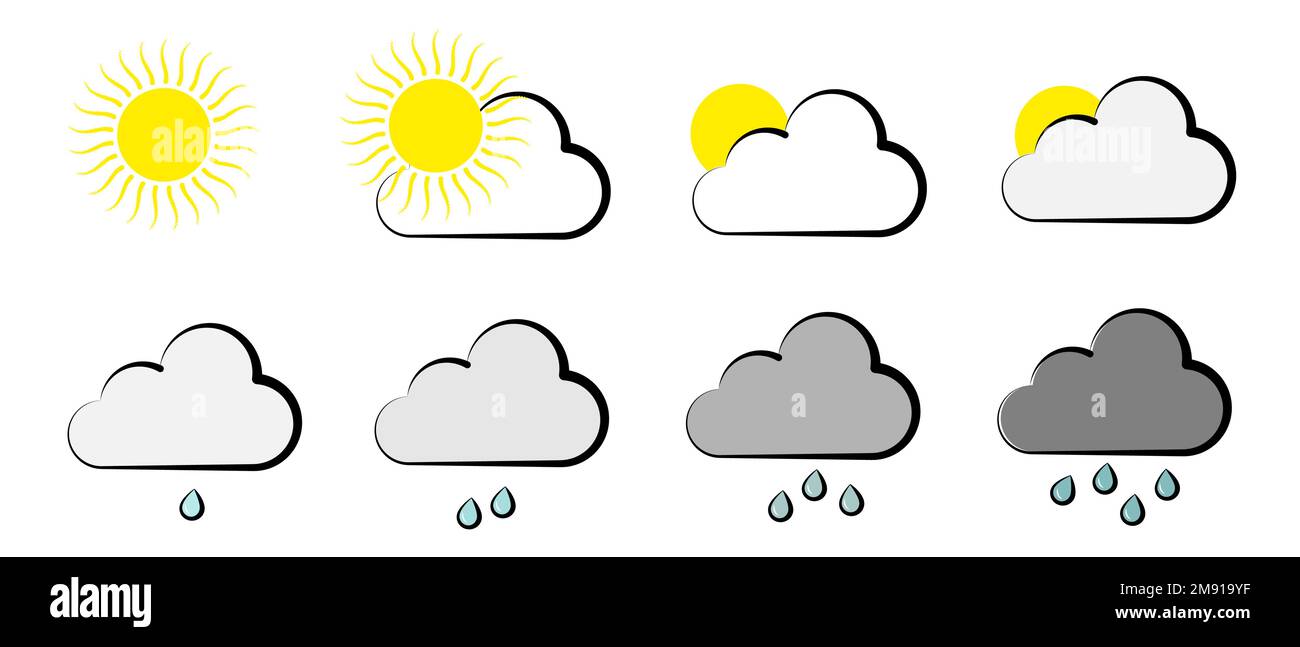 Cloud Weather Symbol Weather Symbols Cloudy Stock Illustrations