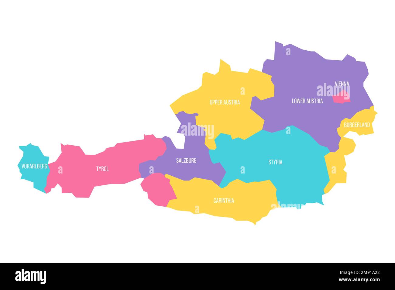 Austria political map of administrative divisions - federal states ...