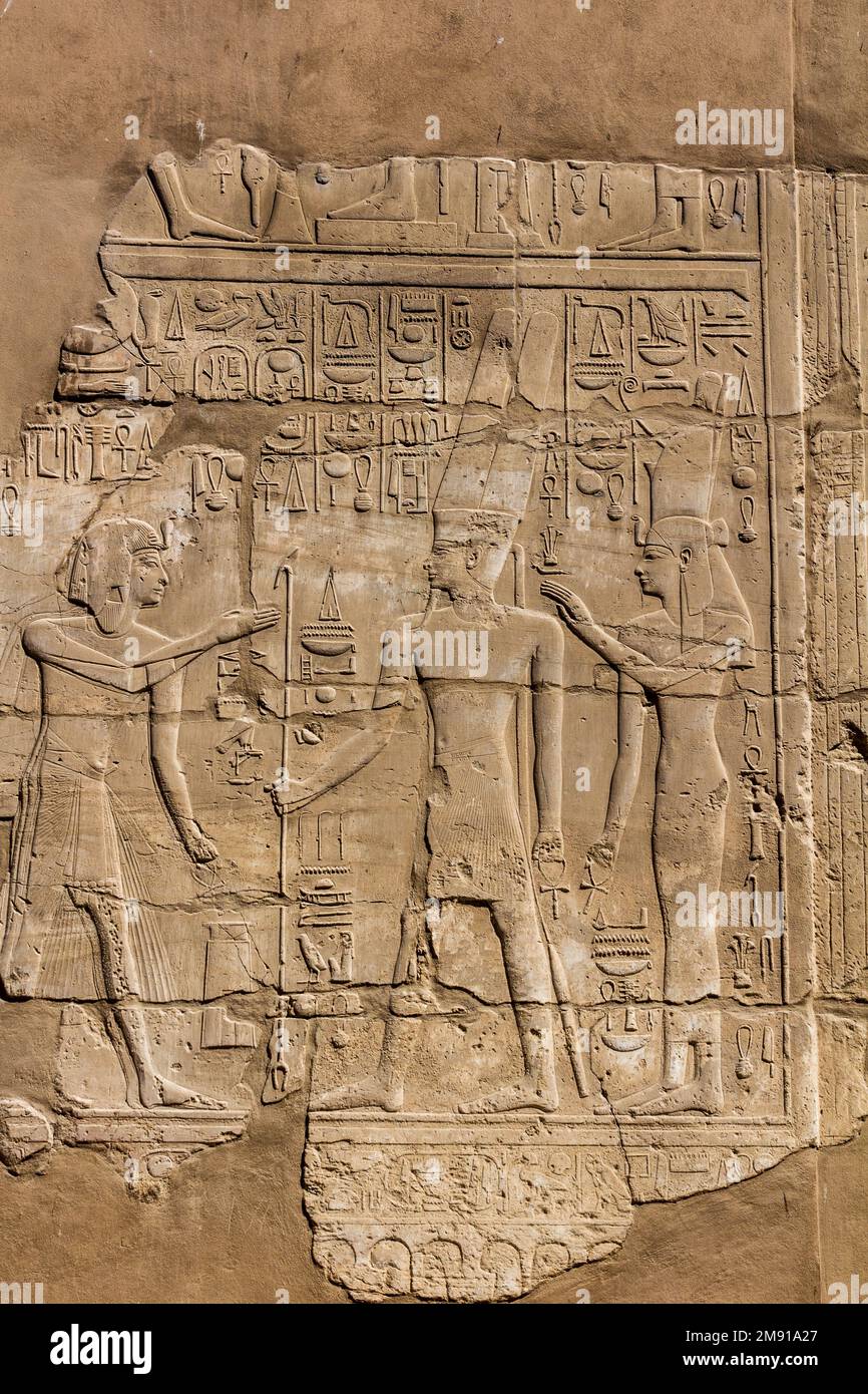 Wall of the Great Hypostyle Hall in the Amun Temple enclosure in Karnak ...