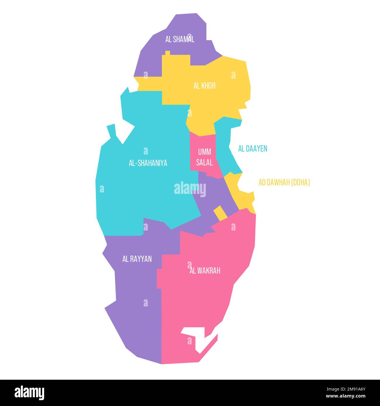 Qatar political map of administrative divisions - municipalities ...