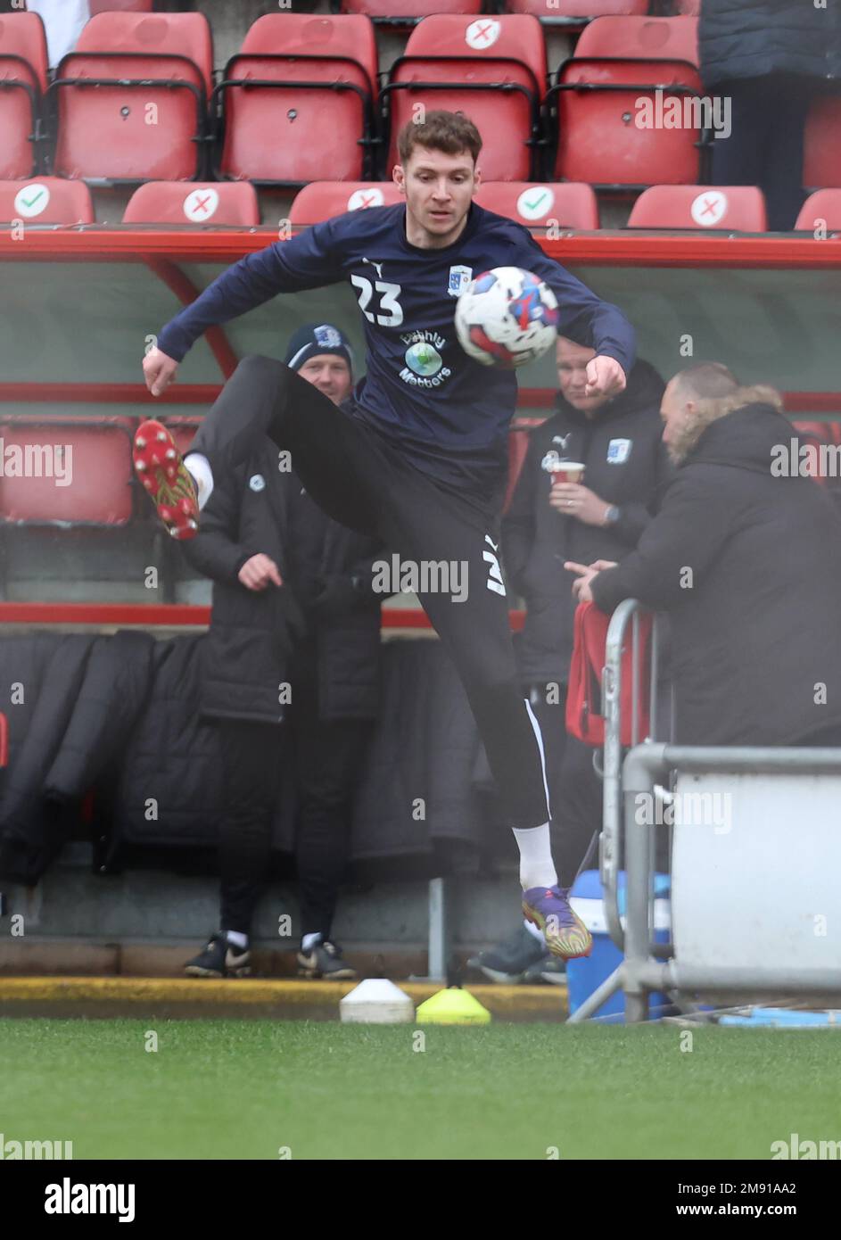 Rory Feely of Barrow during League Two soccer match between Leyton ...