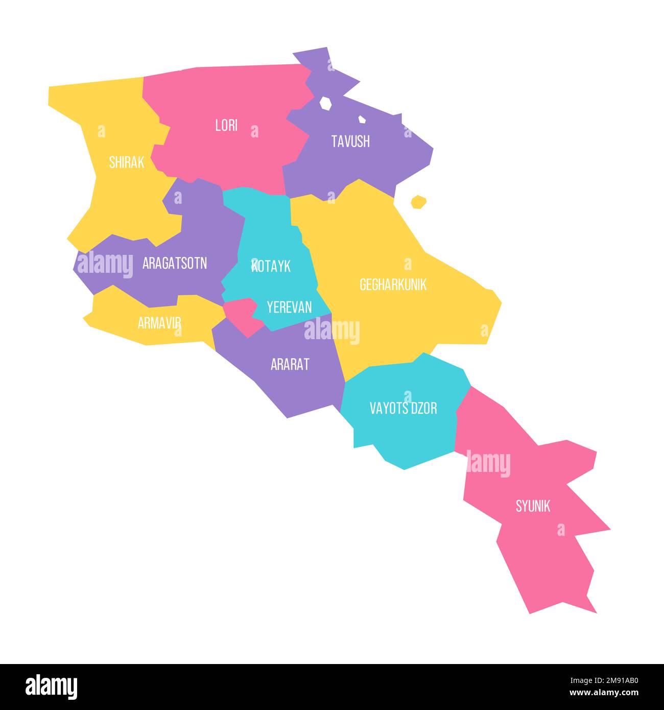 Armenia political map of administrative divisions - provinces and ...