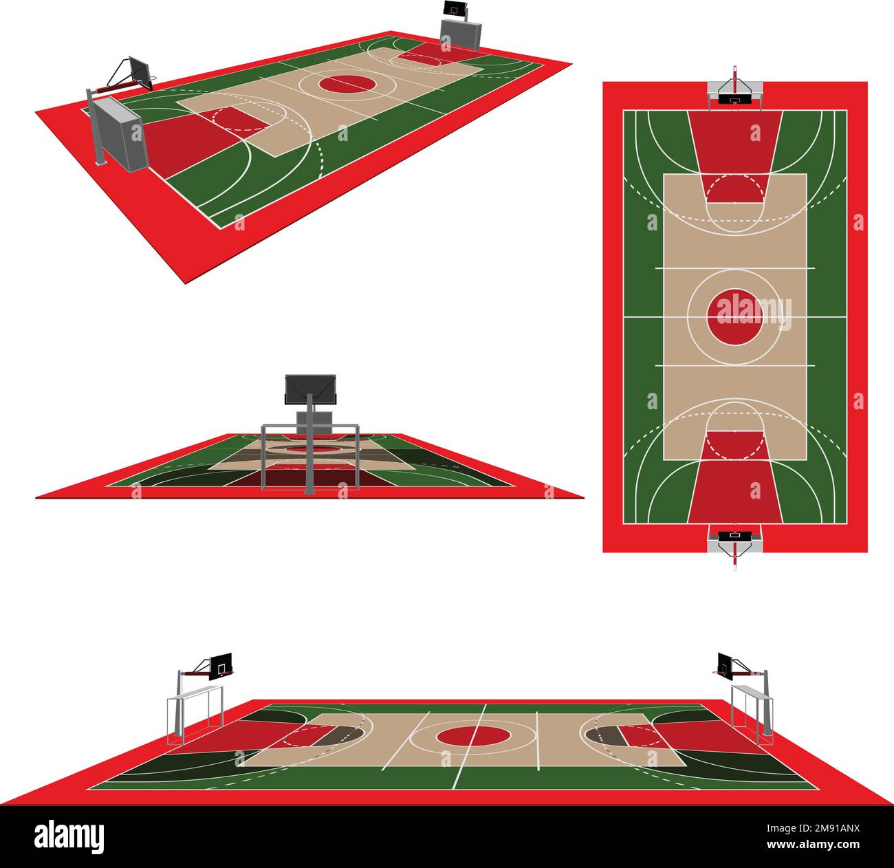 Wooden Basketball Court Vector Illustration 154094702 Shutterstock
