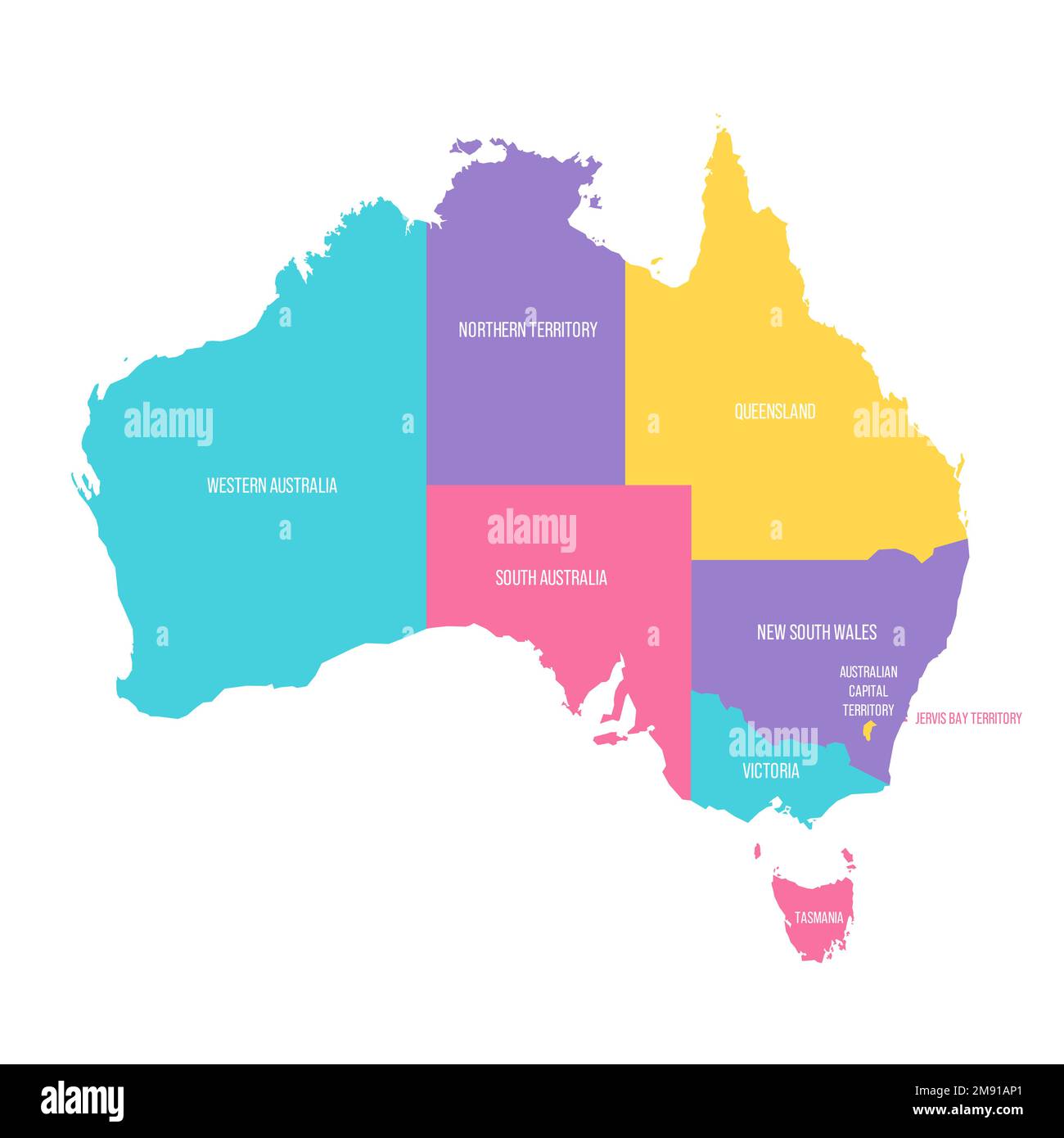 Australia political map of administrative divisions - states and ...