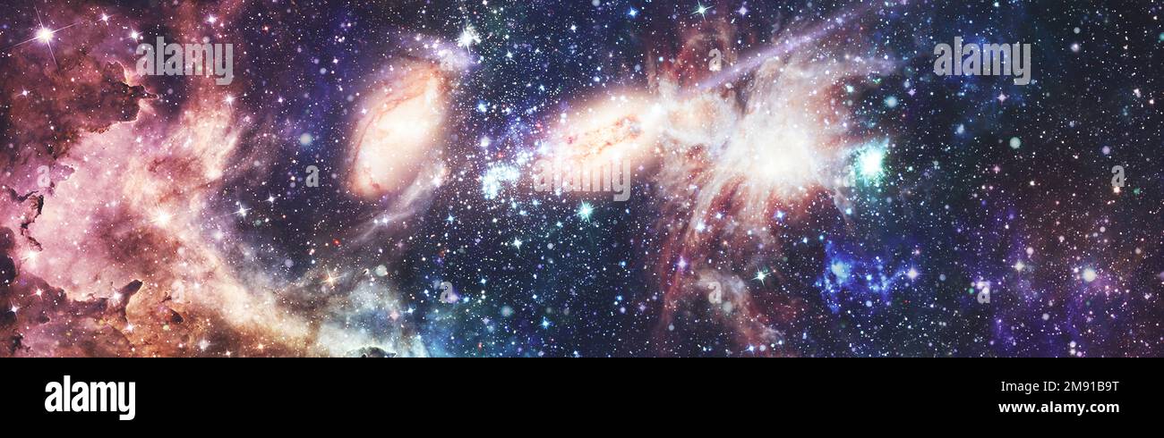 Colorful Starry Night Sky Outer Space background . Space scene with ...