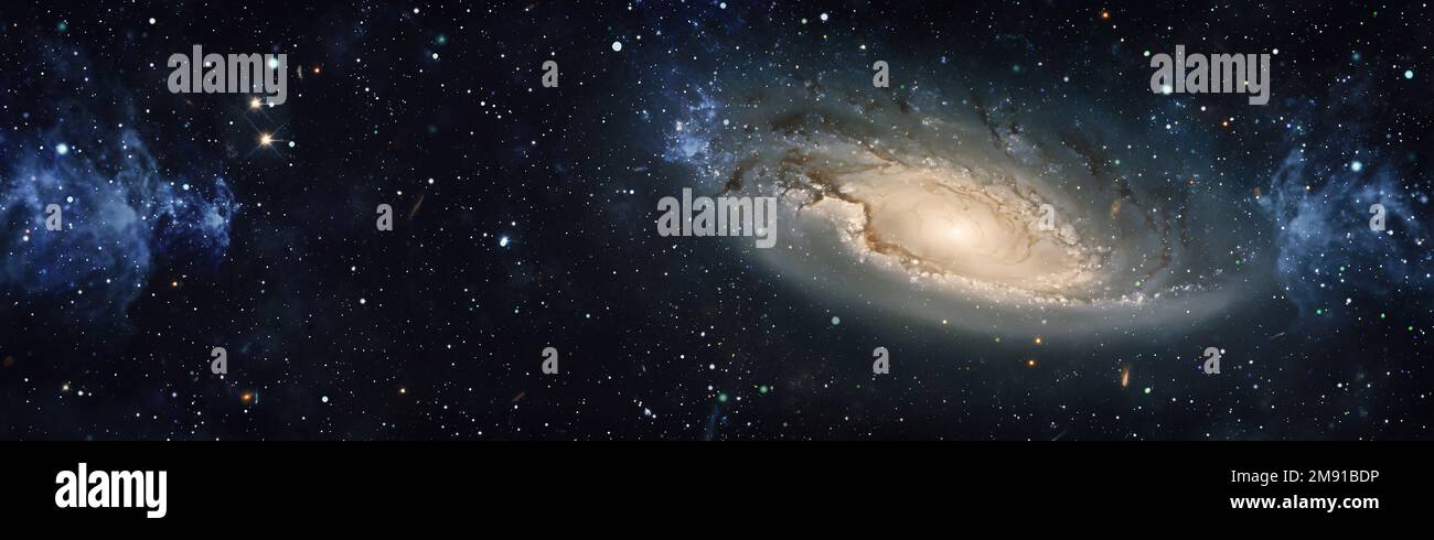 Panorama view universe space. Cosmic landscape, beautiful science ...