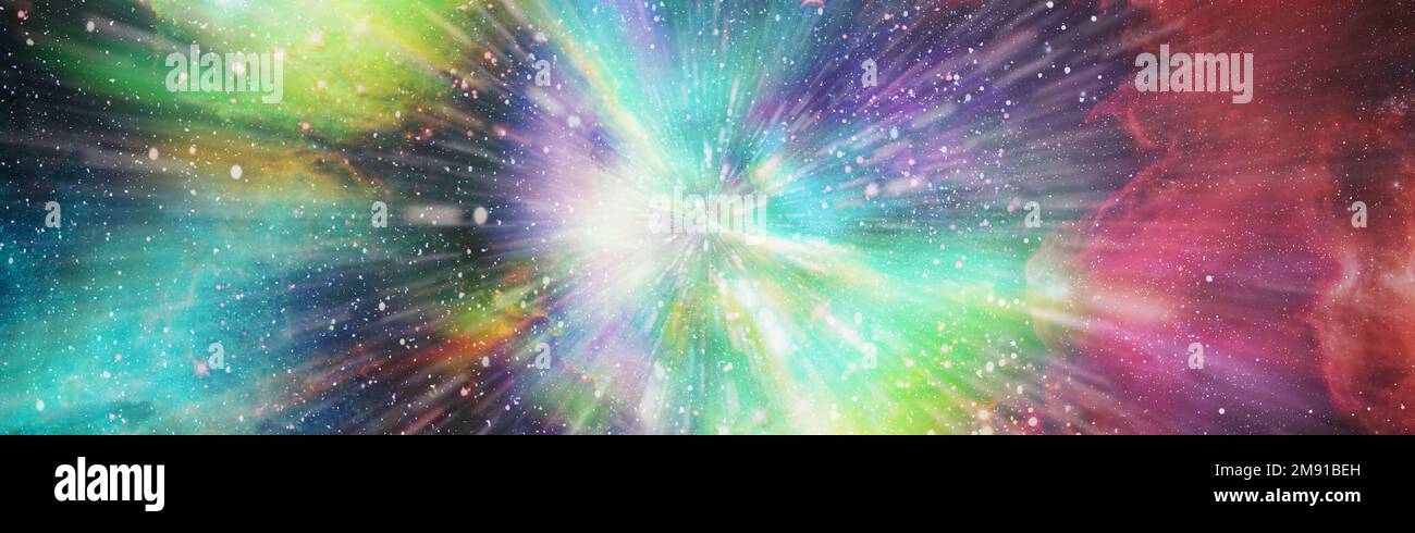 Fiery explosion in space. Abstract illustration of universe. Elements ...