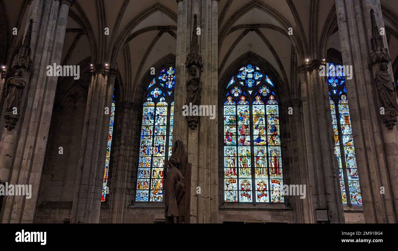 Stained glass window, Cologne cathedral Stock Photo - Alamy
