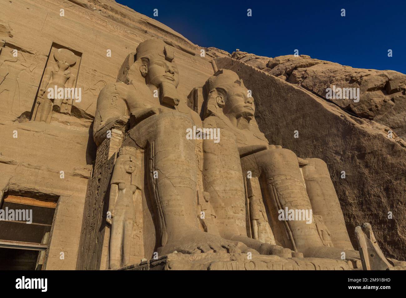 Ramesses II statues at the Great Temple of Ramesses II in Abu Simbel ...