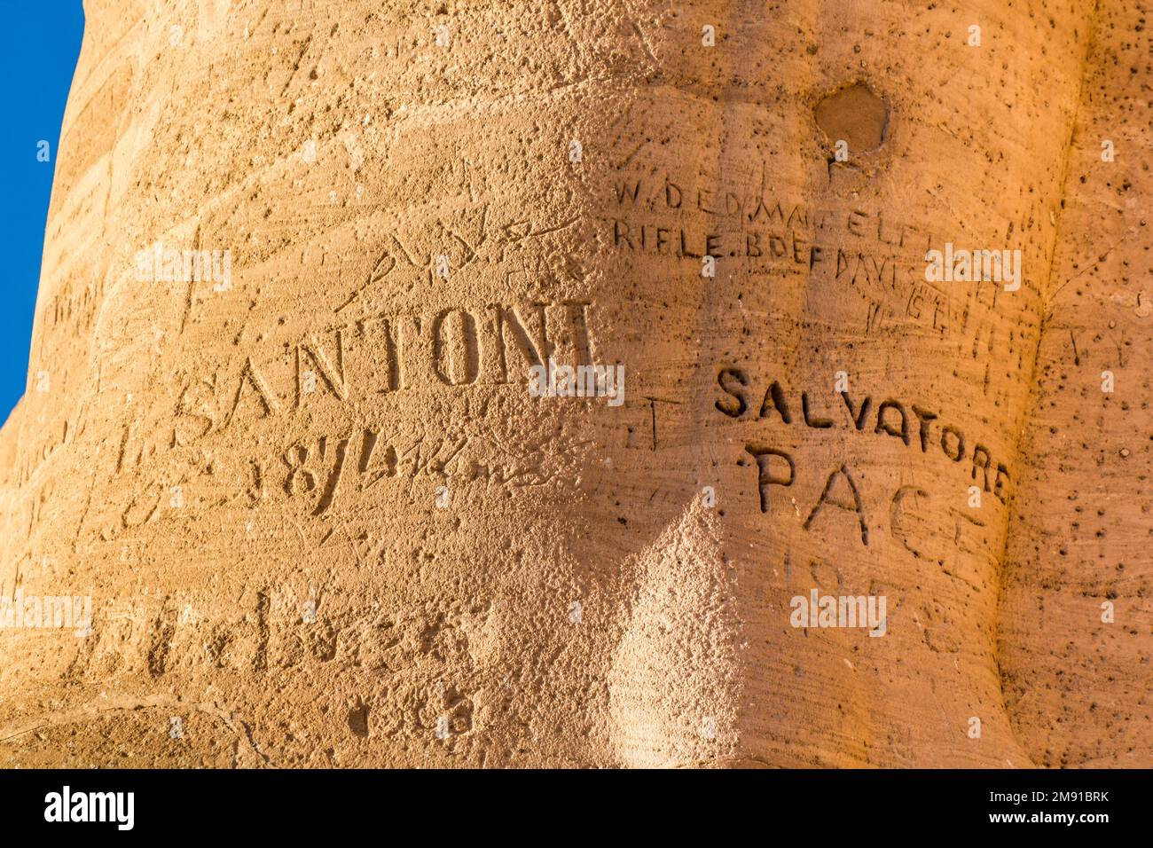 Old stone inscriptions at the Great Temple of Ramesses II in Abu Simbel ...