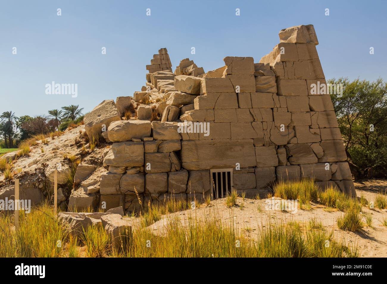 Ruins of Ramesseum (Mortuary temple of Ramesses II) at the Theban ...