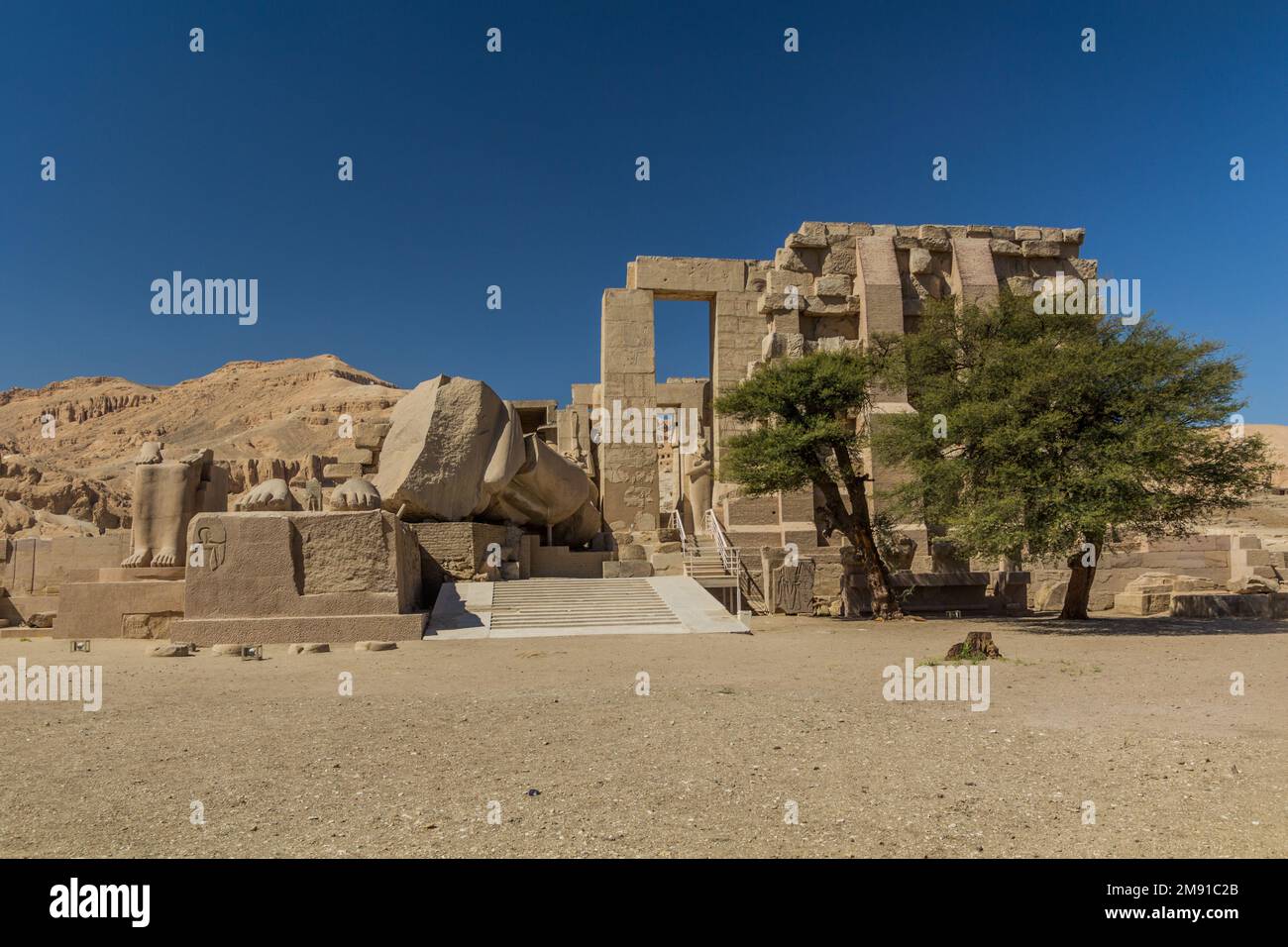Ramesseum (Mortuary temple of Ramesses II) at the Theban Necropolis ...