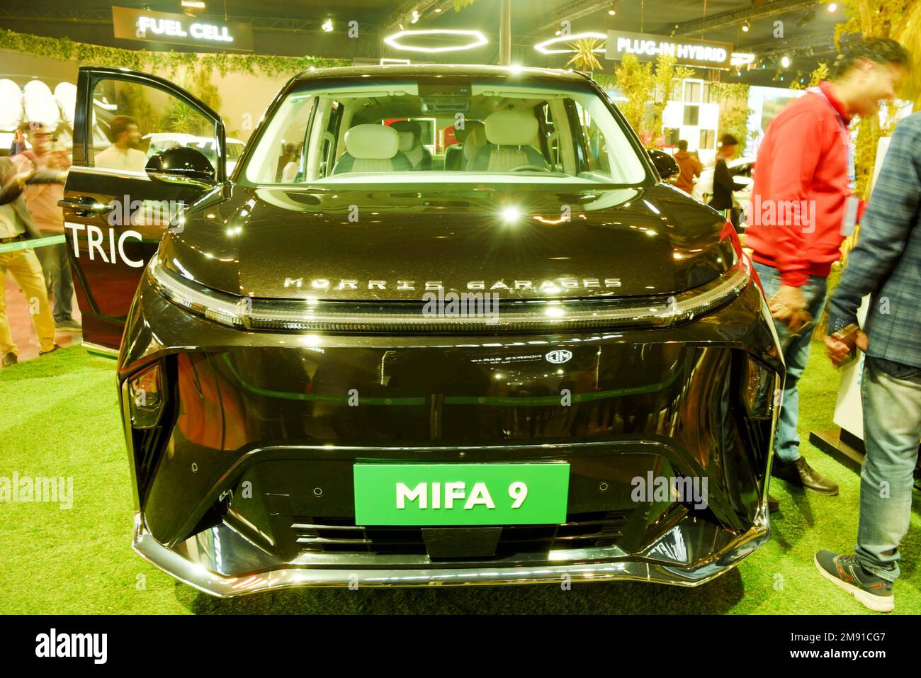 GREATER NOIDA, INDIA - JANUARY 13, 2023: MG Mifa 9 car is on display at Auto Expo 2023 car show ...