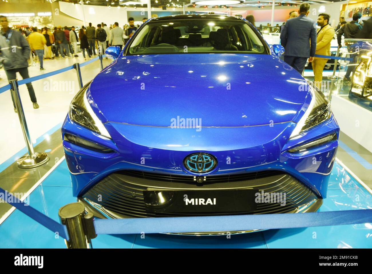 GREATER NOIDA, INDIA - JANUARY 13, 2023: Toyota Mirai car is on display at Auto Expo 2023 car ...