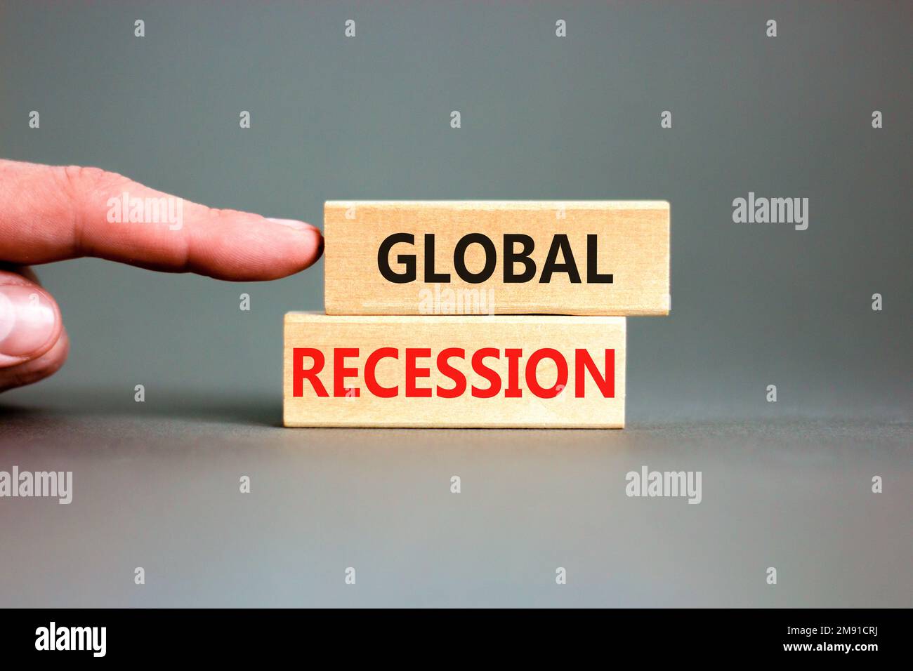 Global recession symbol. Concept words Global recession on wooden ...