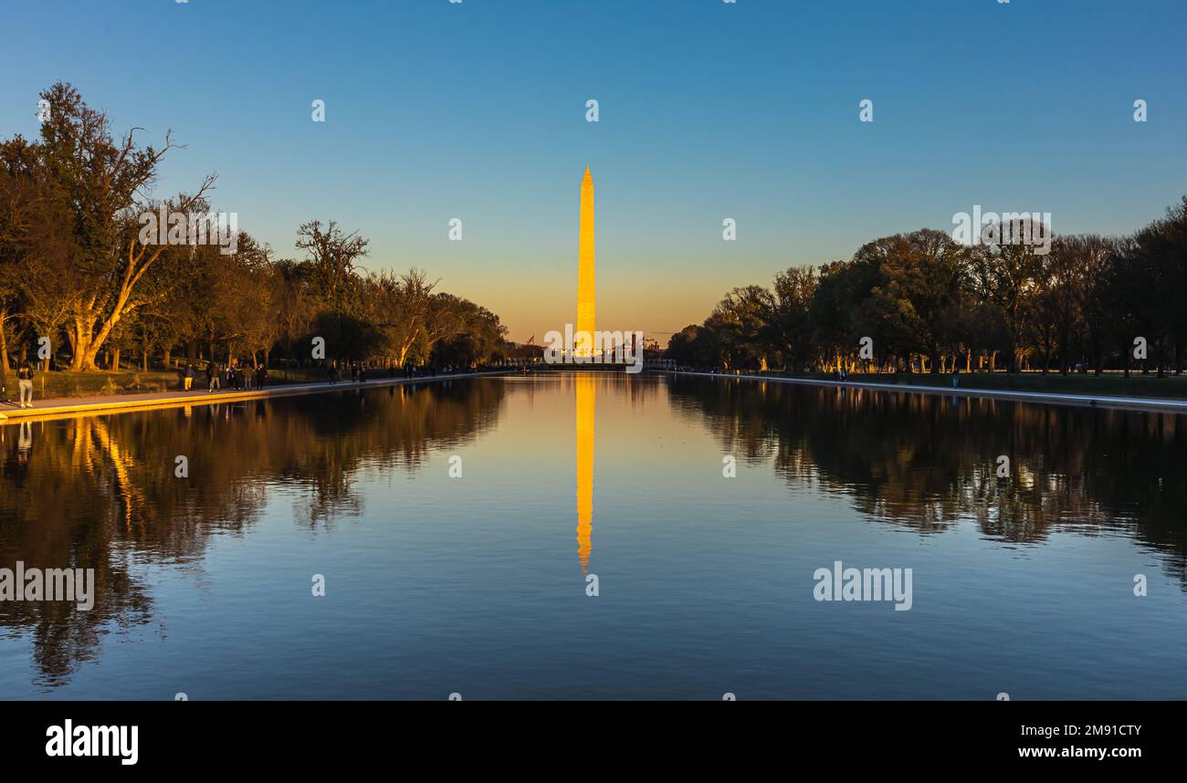 The Washington Monument is an obelisk shaped building within the ...