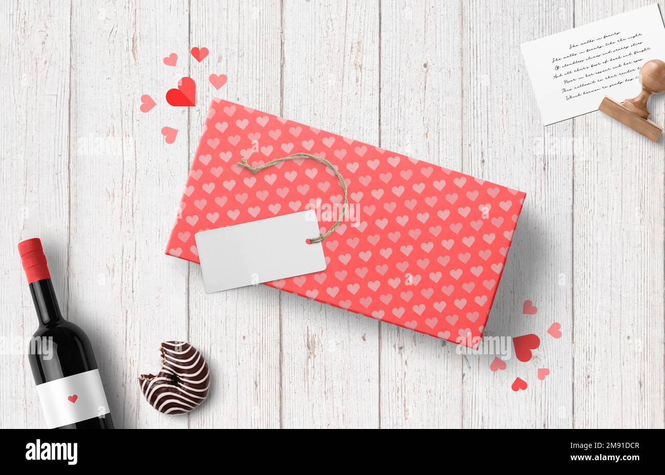 design of festive valentine mockup with background Stock Photo - Alamy