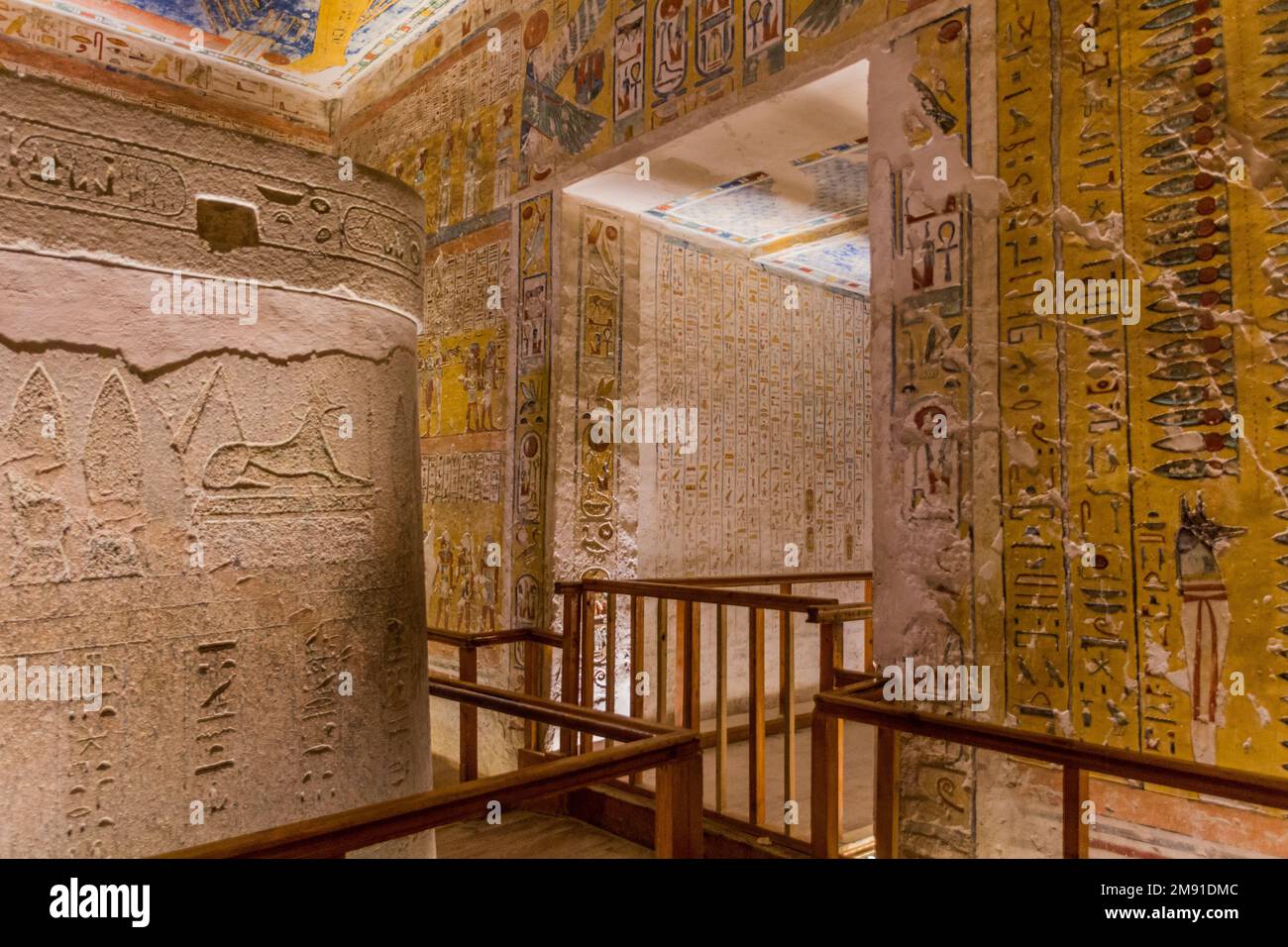 LUXOR, EGYPT - FEB 20, 2019: Burial chamber of Ramesses IV tomb in the ...