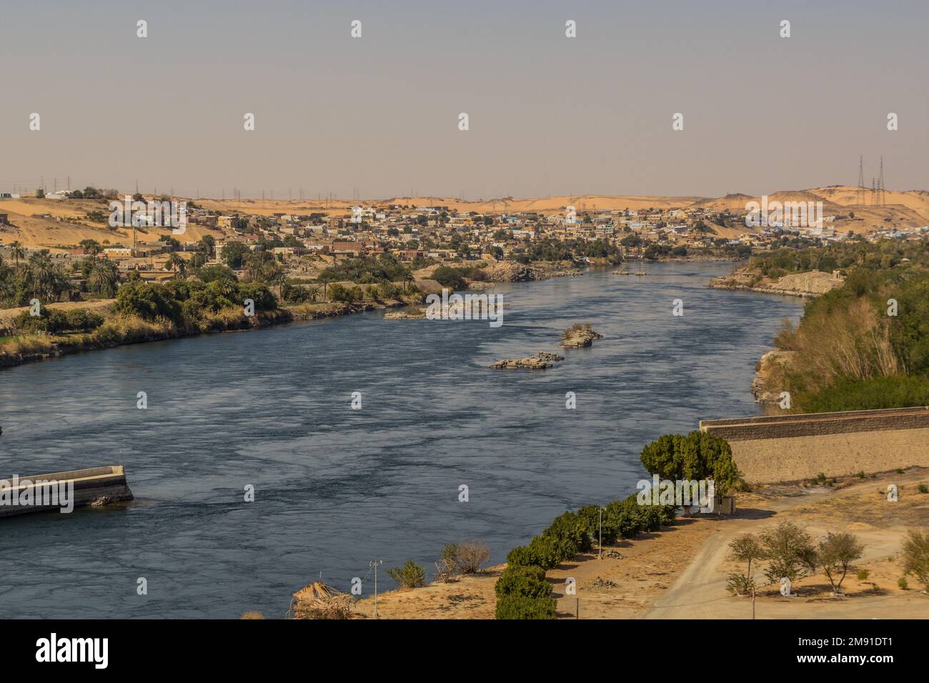 River Nile down stream from the Aswan Low Dam, Egypt Stock Photo - Alamy