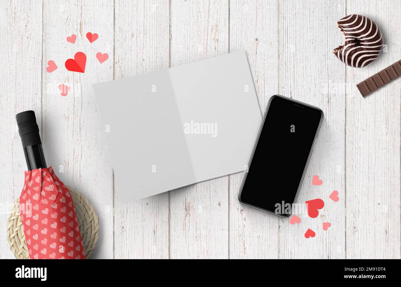 design of festive valentine mockup with background Stock Photo - Alamy