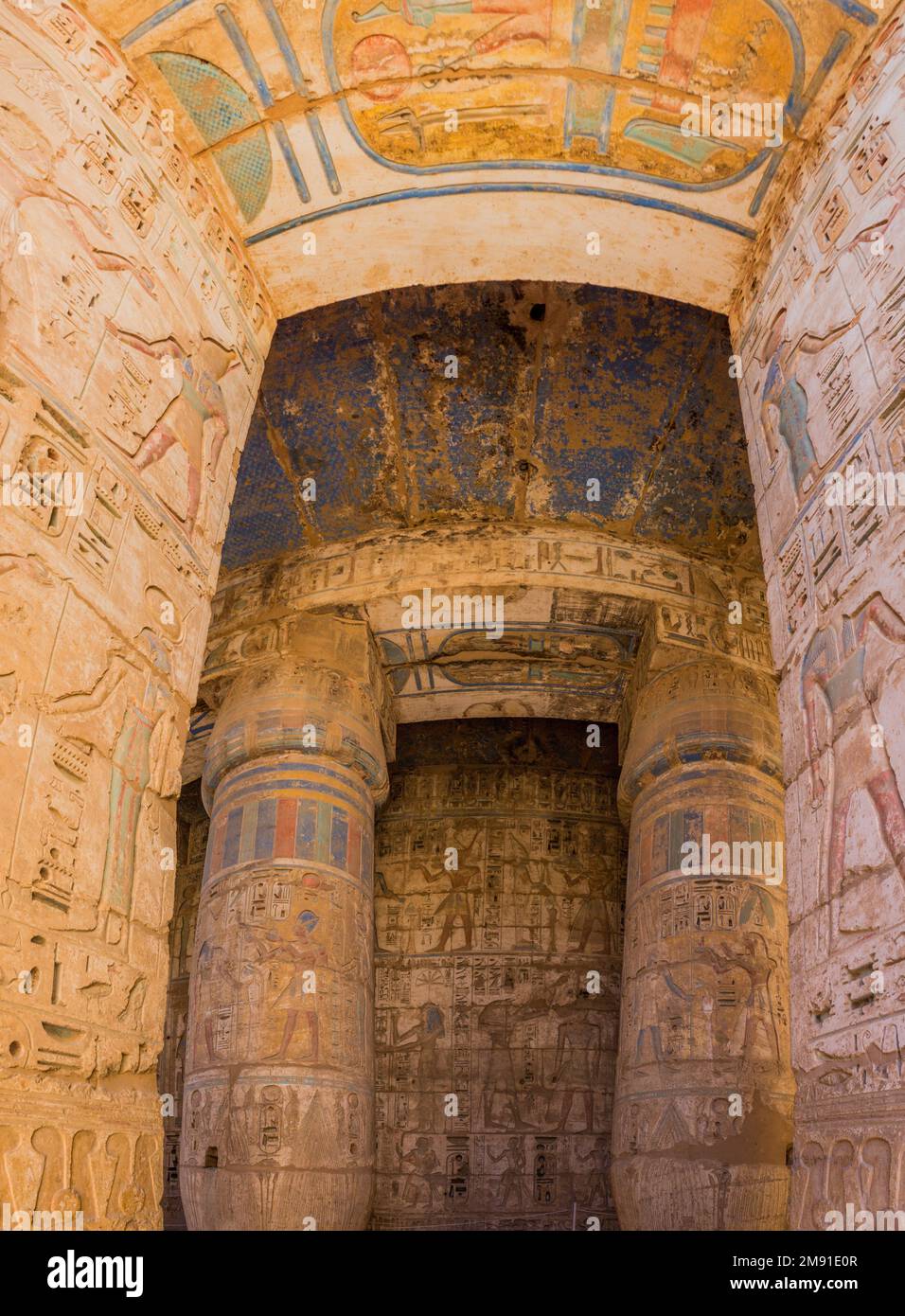 Decorations of Medinet Habu (Mortuary temple of Ramesses III) at the ...