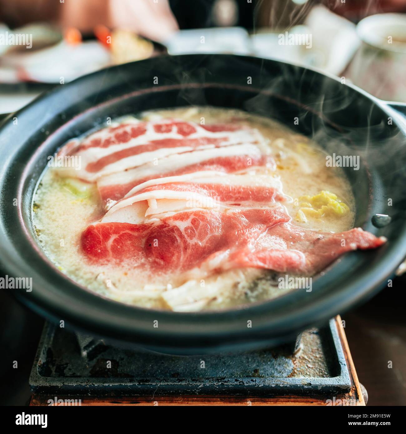 Japanese sukiyaki port hot pot Stock Photo - Alamy
