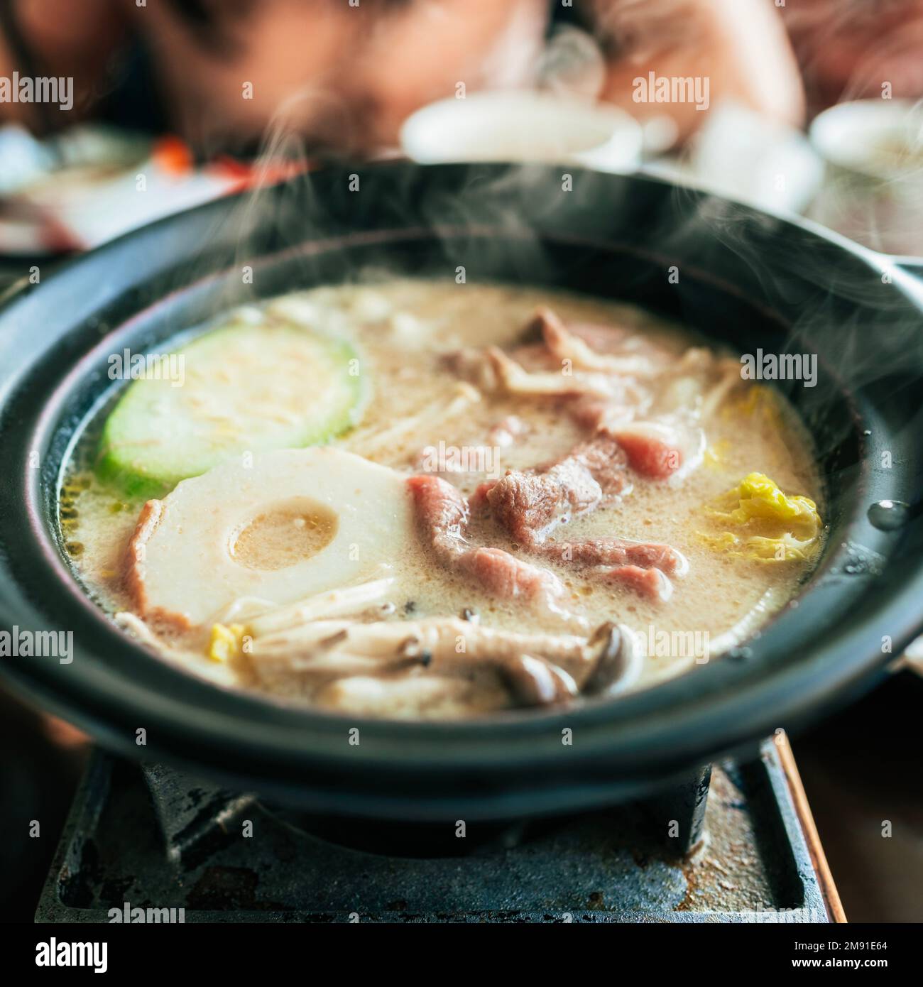 Japanese sukiyaki port hot pot Stock Photo - Alamy