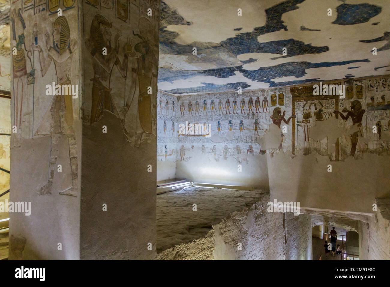 LUXOR, EGYPT - FEB 20, 2019: Merenptah tomb in the Valley of the Kings ...