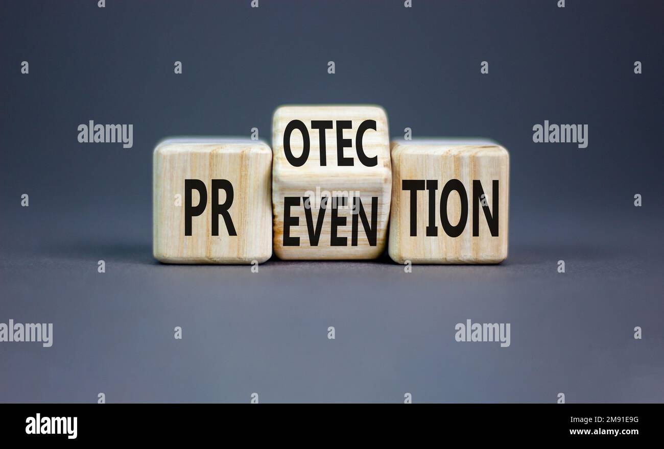 Protection and prevention symbol. Concept word Protection Prevention on ...