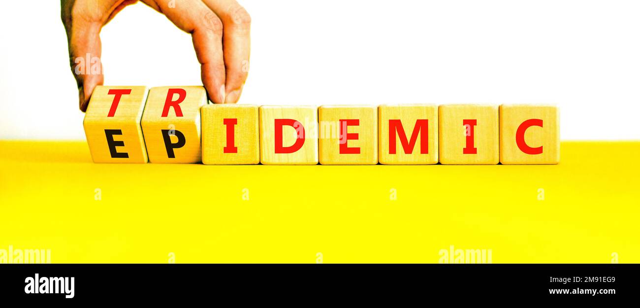 Covid-19 epidemic or tridemic symbol. Concept word Epidemic and ...