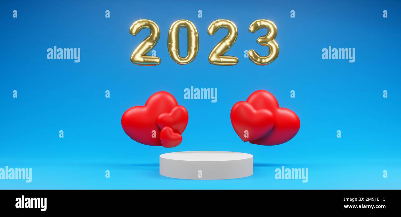 2023 balloon letters and heart hi-res stock photography and images - Alamy