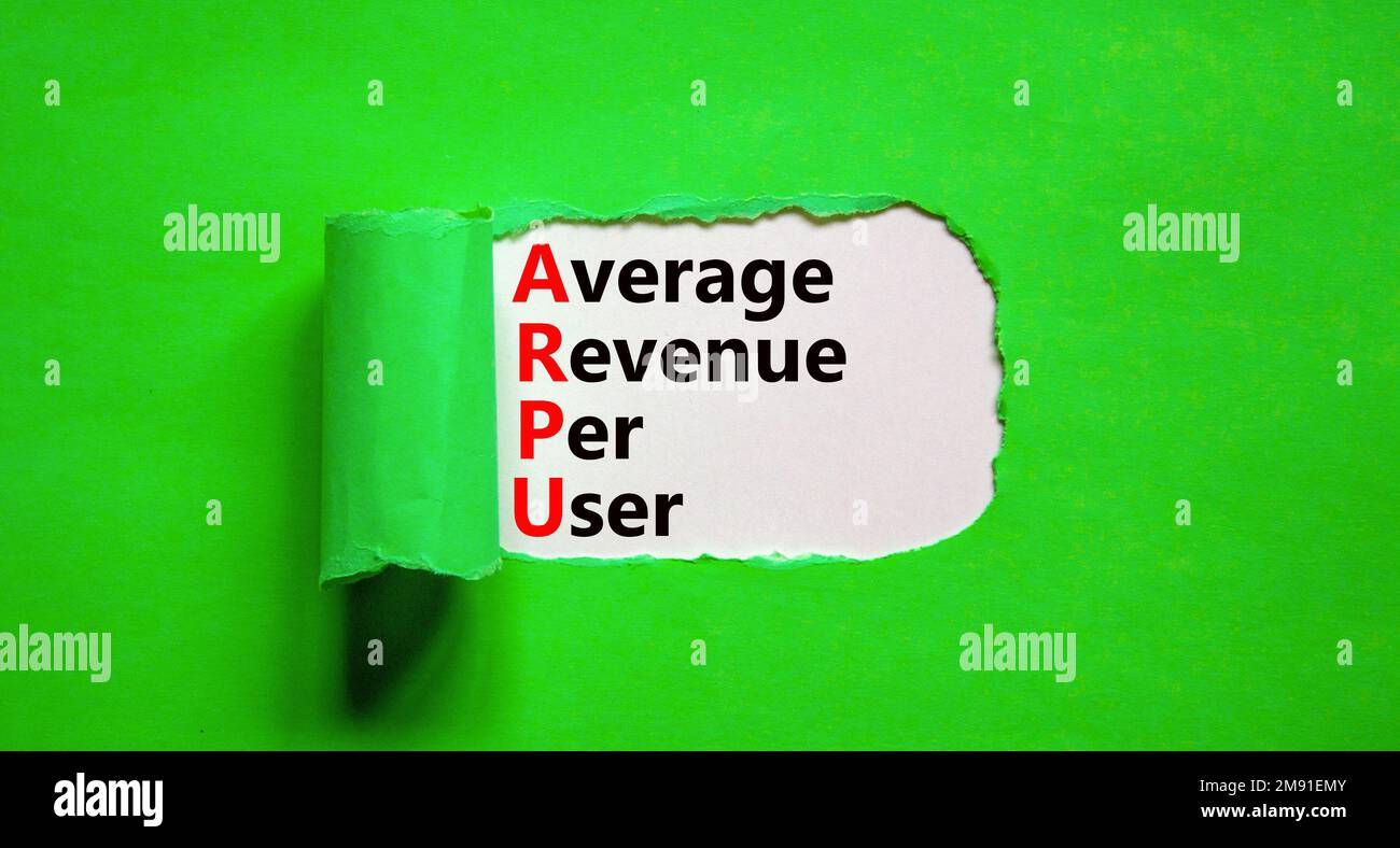 ARPU average revenue per user symbol. Concept words ARPU average ...
