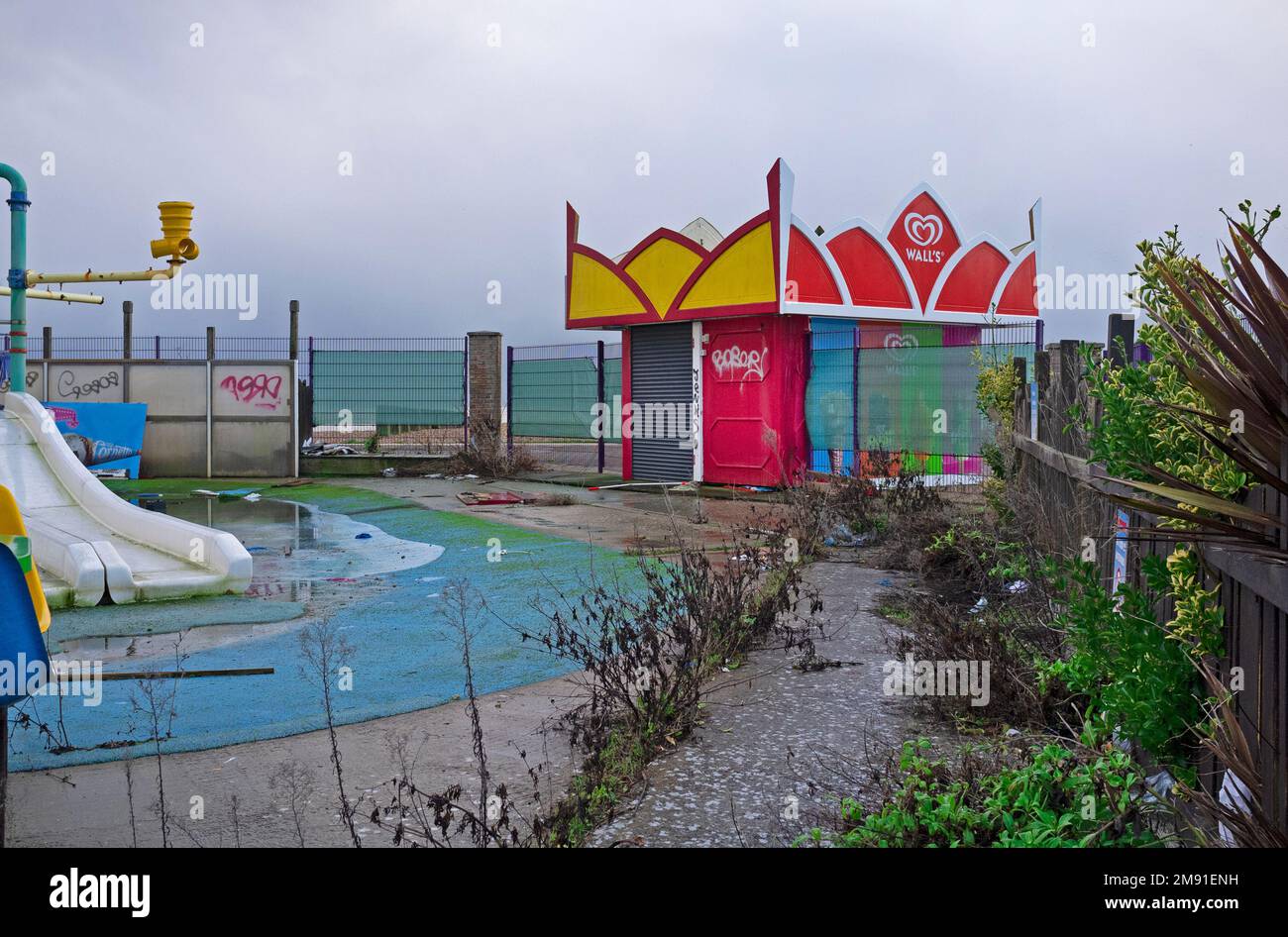 A colourful playground on the seafront at Eastbourne Stock Photo - Alamy