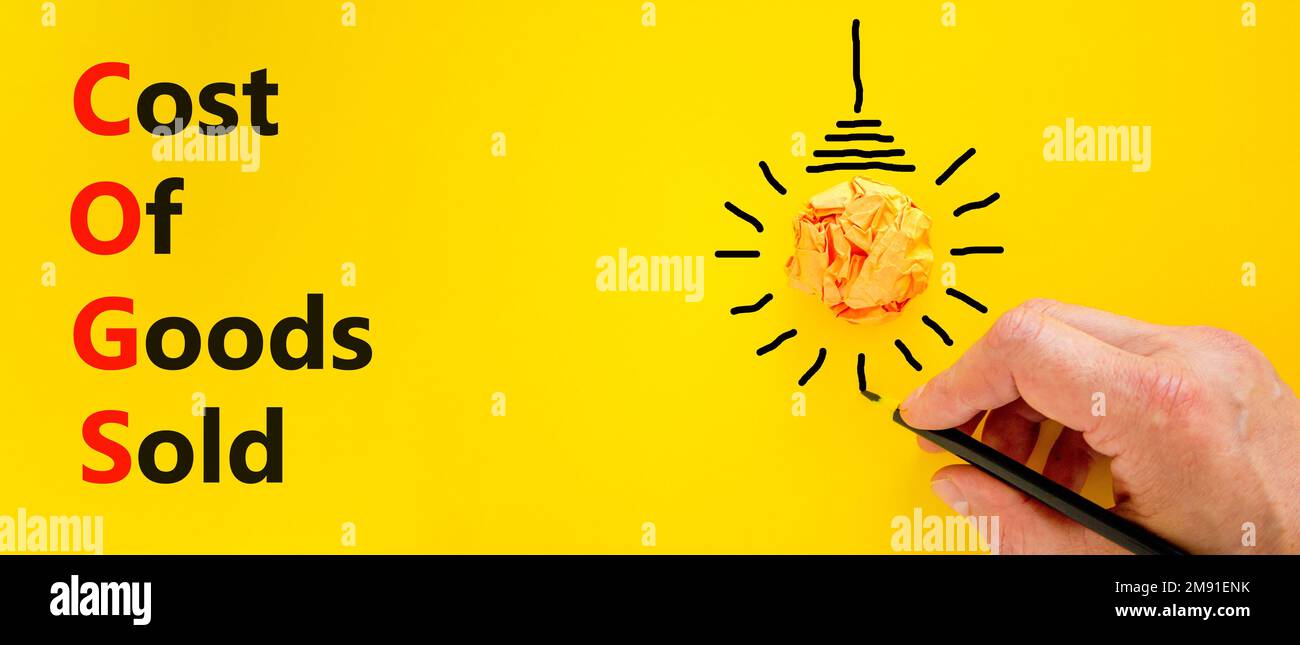 COGS cost of goods sold symbol. Concept words COGS cost of goods sold ...