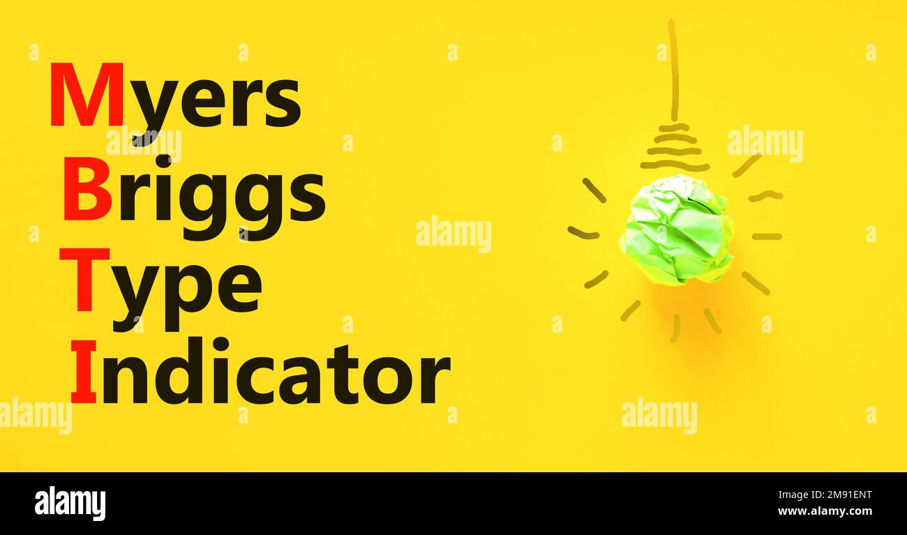 MBTI Myers Briggs type indicator symbol. Concept words MBTI Myers ...