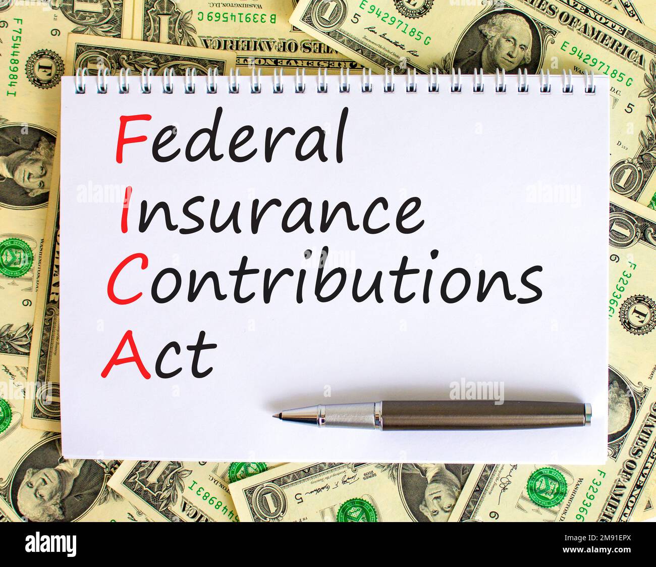 FICA symbol. Concept words FICA federal insurance contributions act on ...