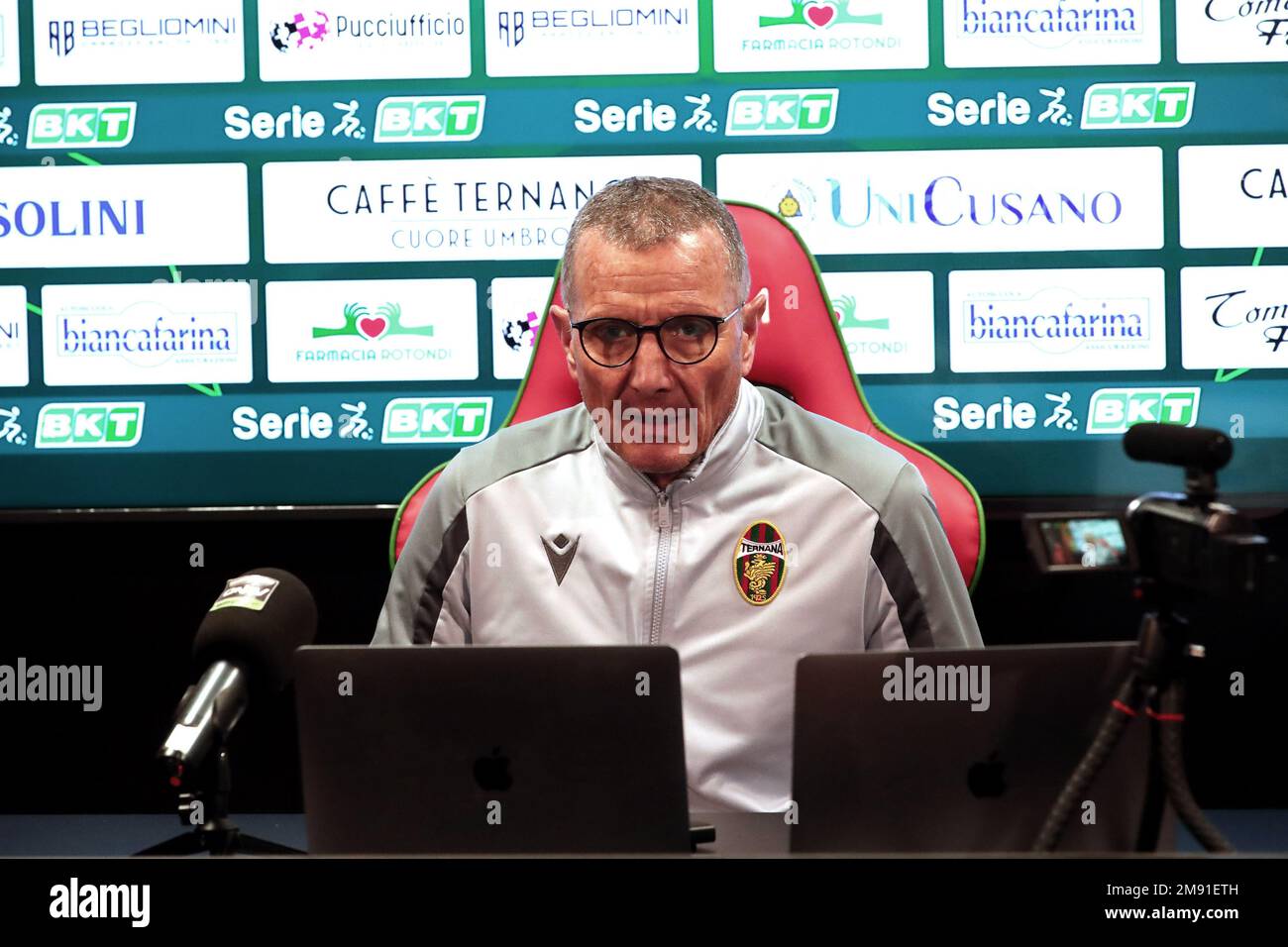 Libero Liberati stadium, Terni, Italy, January 15, 2023, the coach ...