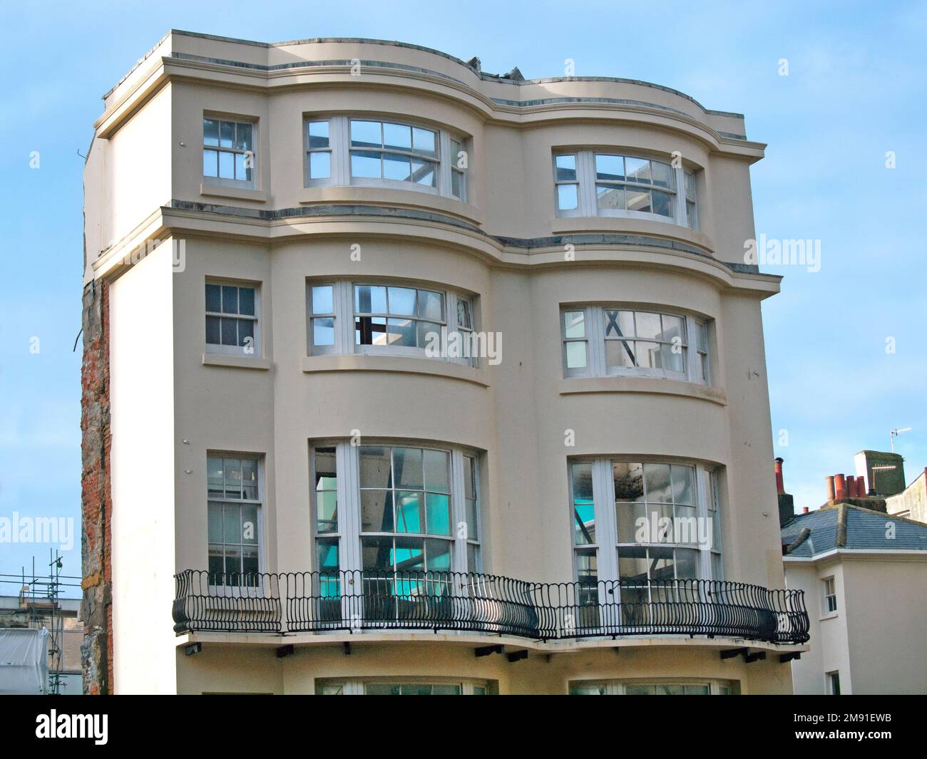 The retention of a Regency building facade in central Brighton Stock ...