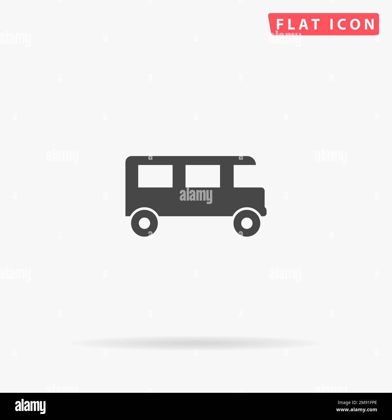 Bus flat vector icon. Hand drawn style design illustrations Stock ...