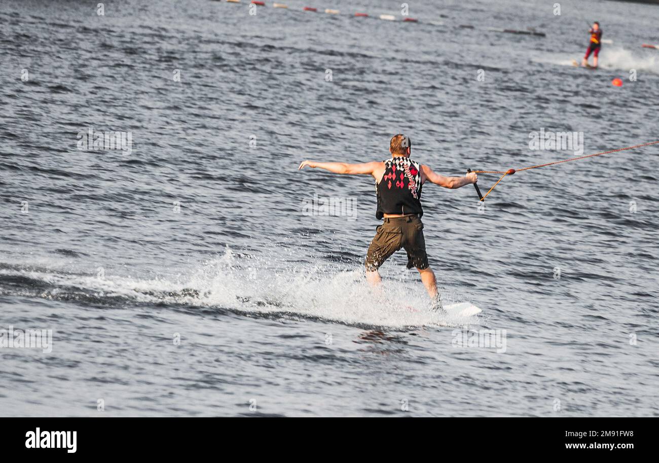 Cable park wakeboarding hi-res stock photography and images - Alamy